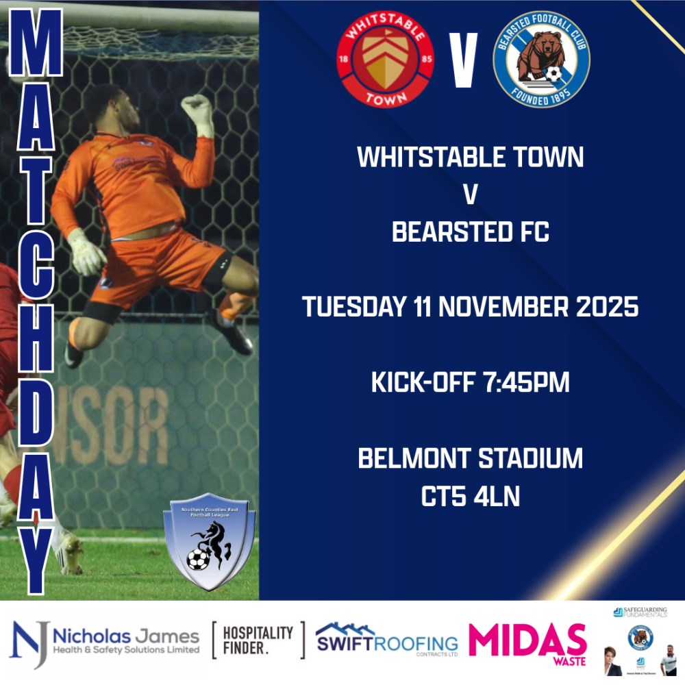 MATCHDAY! Tonight we are away to Whitstable Town - Bearsted FC