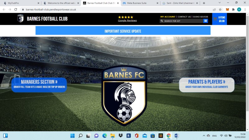 Welcome to Our Club Shop - Barnes Football Club