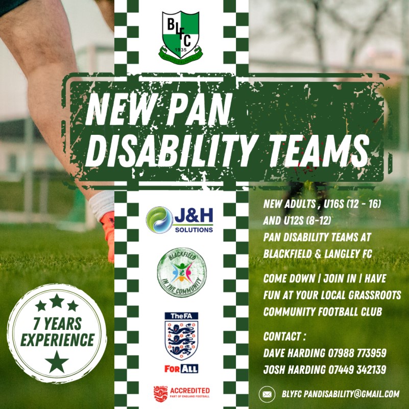 Pan Disability Football - Blackfield and Langley Football Club
